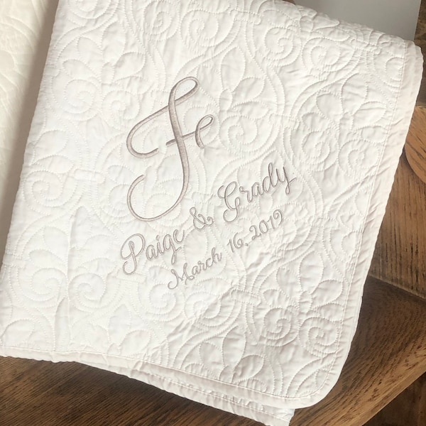 Personalized Embroidered Wedding Throw - Etsy