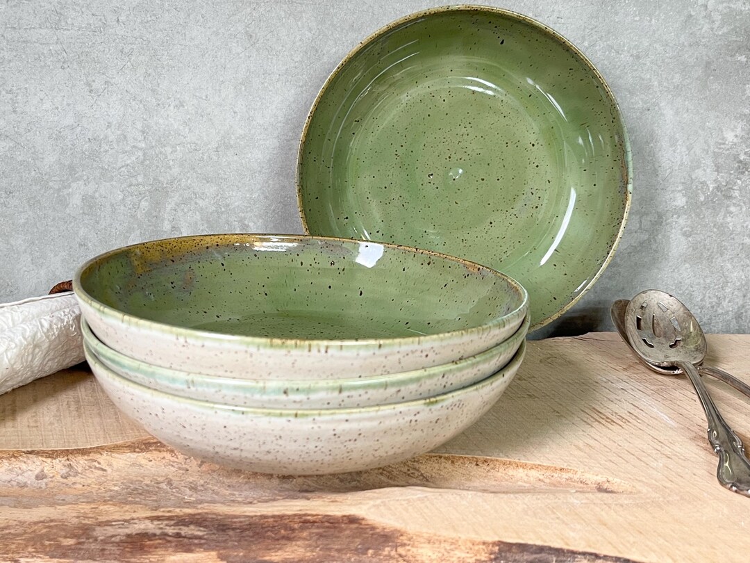 Made to Order Set of Four ‘buddha’ Bowls in Speckled Satin & Jade - Etsy