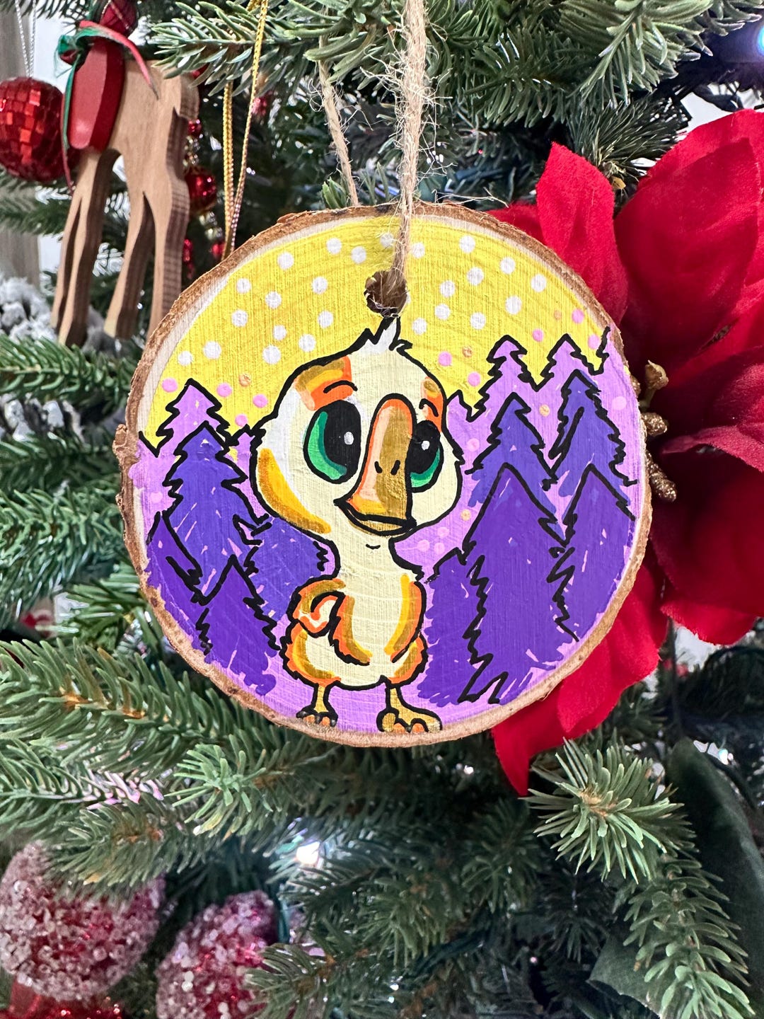 The Wild Robot Hand Painted Wood Slice Ornament - Etsy