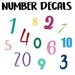 Number Decals Number Vinyl Sticker Vinyl Decals One Number Decal Number ...