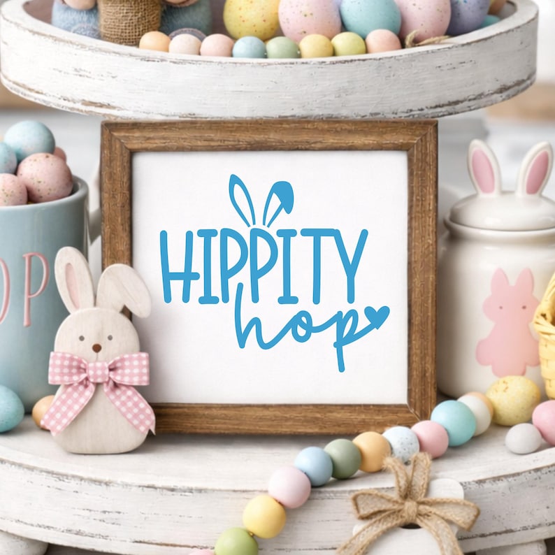Easter Bunny Decal Vinyl Sticker Basket Decoration Ideas Spring Decor ...