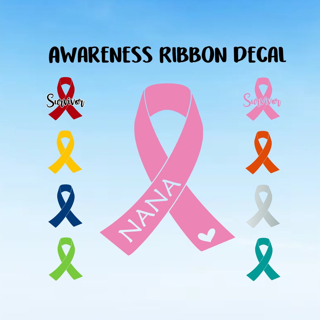 Awareness Ribbon Decal - Cancer Ribbon - Disease Ribbon - Decal - Vinyl ...
