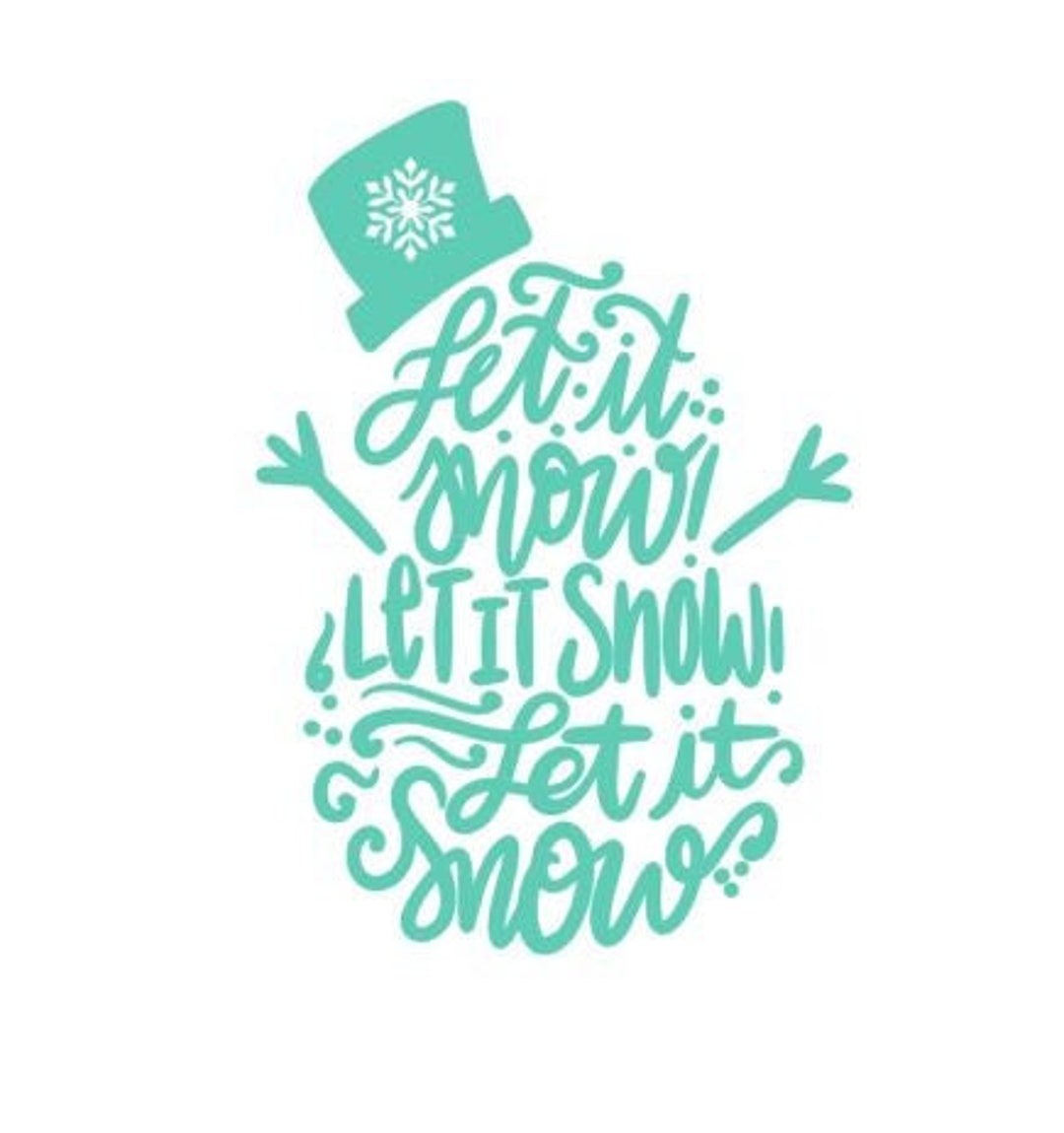 Snowman Christmas Decal Vinyl Decal Let It Snow Let It - Etsy