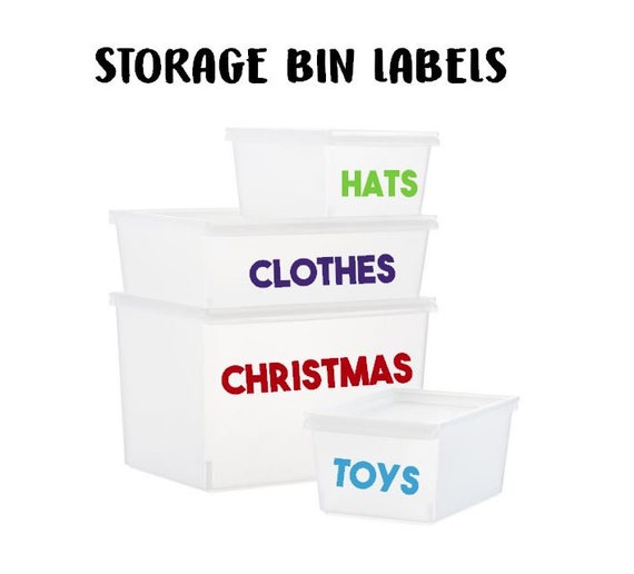 Storage Bin Decals Vinyl Decal Labels Storage Organization | Etsy