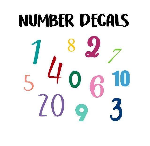 Number Decals Number Vinyl Sticker Vinyl Decals One - Etsy