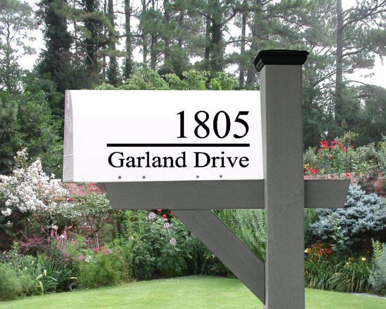Custom Mailbox Decal Vinyl Address Sticker Weatherproof Lettering ...