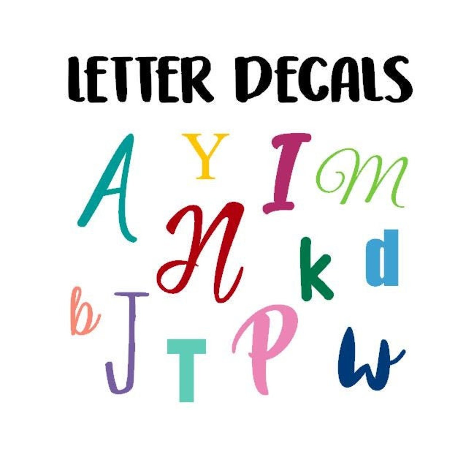 Letter Decals Letter Vinyl Sticker Vinyl Decals One | Etsy