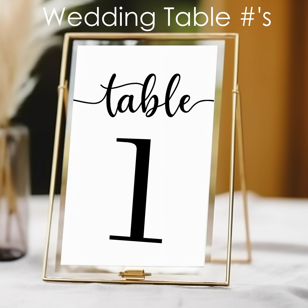 Wedding Table Number Decals Vinyl Decal Vinyl Sticker Wedding Décor ...