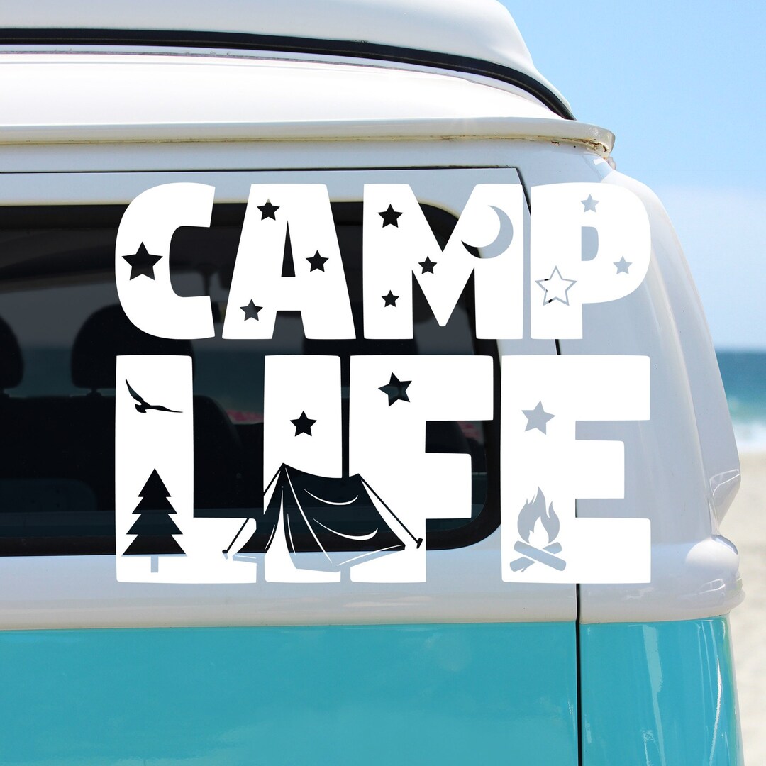 Camp Life Decal - Camper Decals - Coffee Mug Decal - Car Decal ...