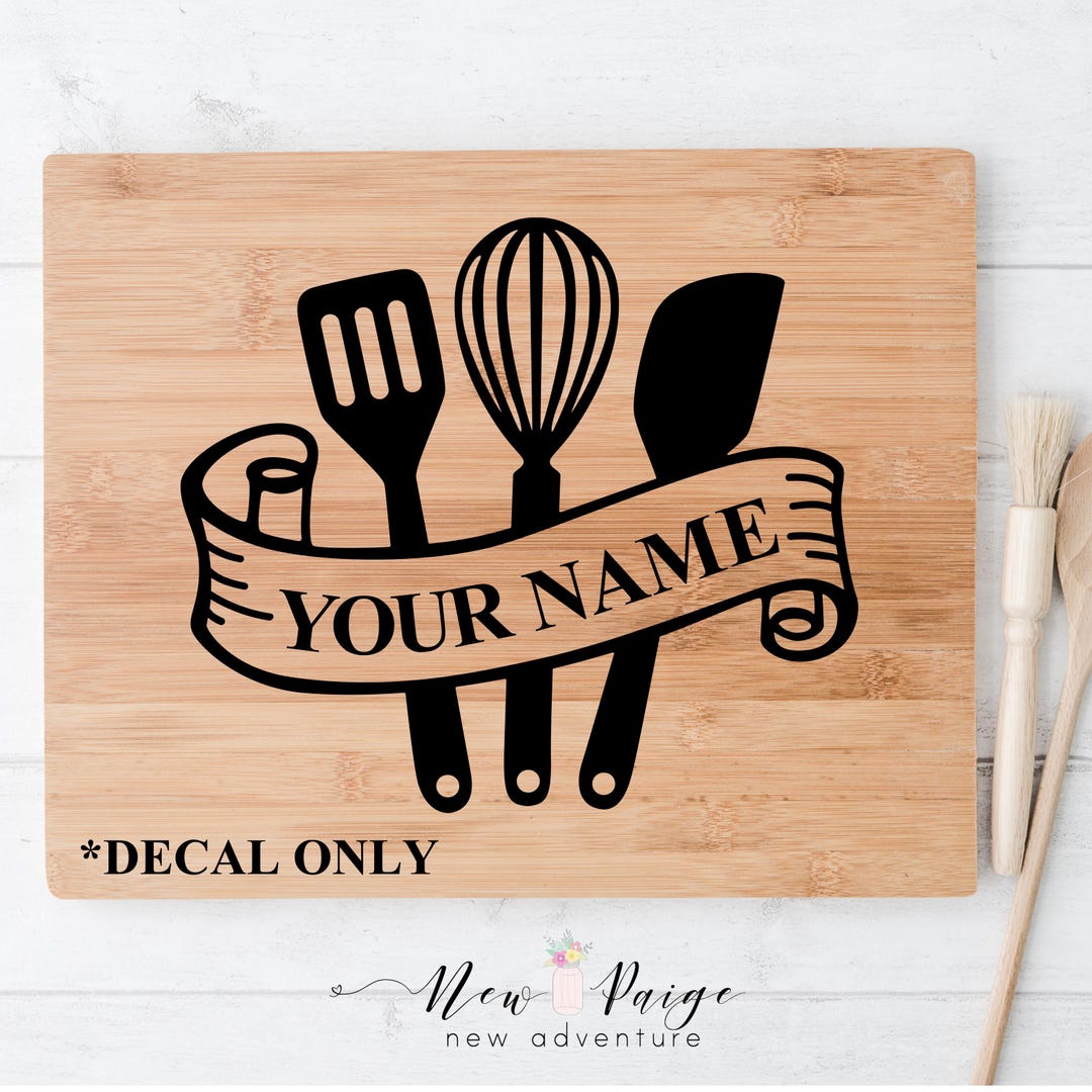Kitchen Utensil Noodle Board Decal - Charcuterie Board - Vinyl Decal ...