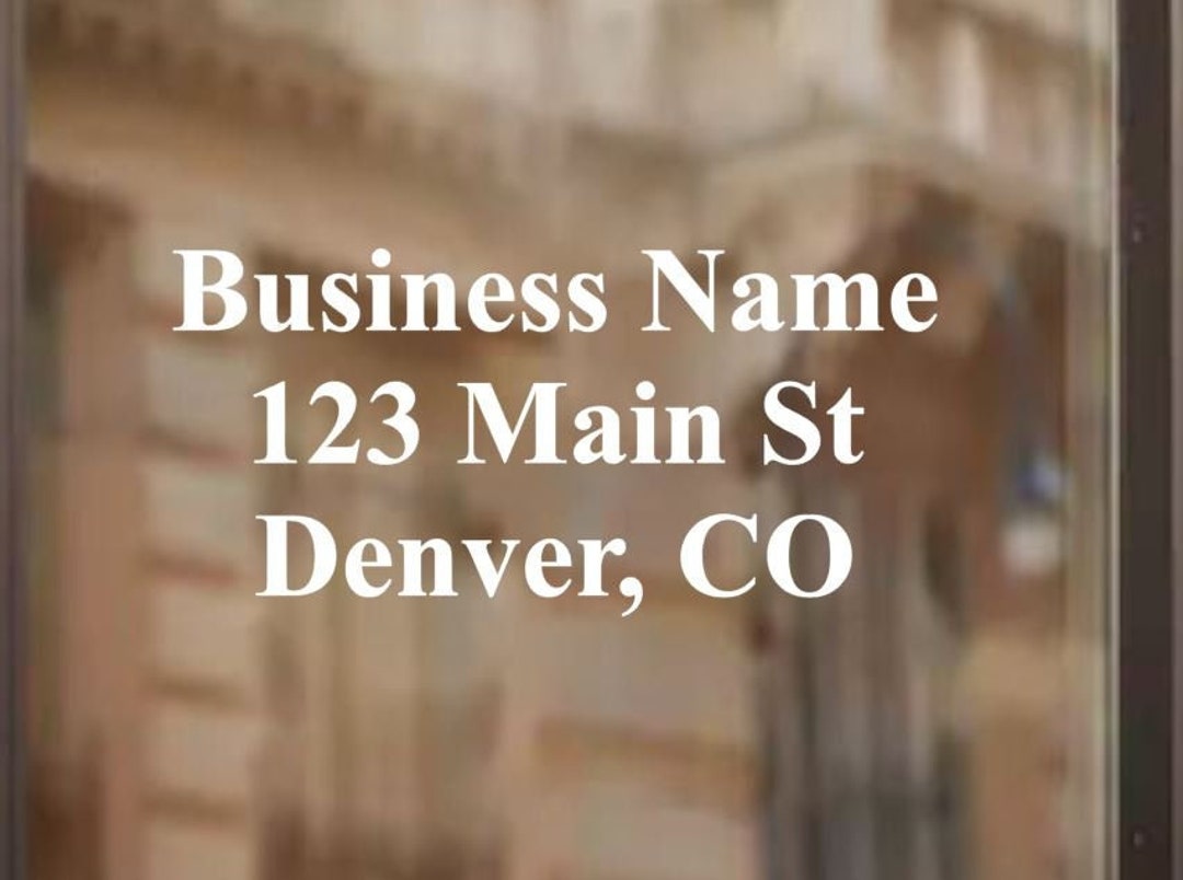 Business Address Decal for Storefront Window - Vinyl Decal - Business ...