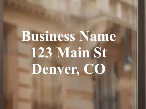 Business Address Decal for Storefront Window Vinyl Decal - Etsy