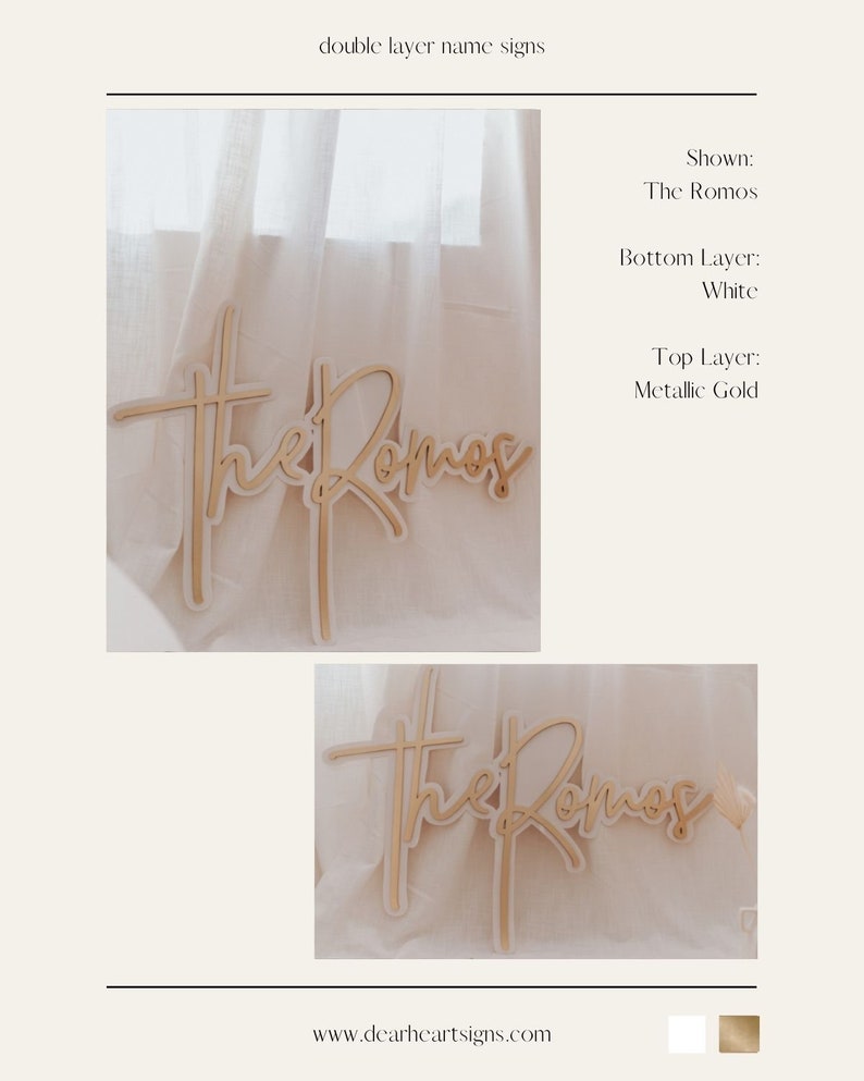 Last Name Sign for Wedding Double Layer Style Wood or - Etsy