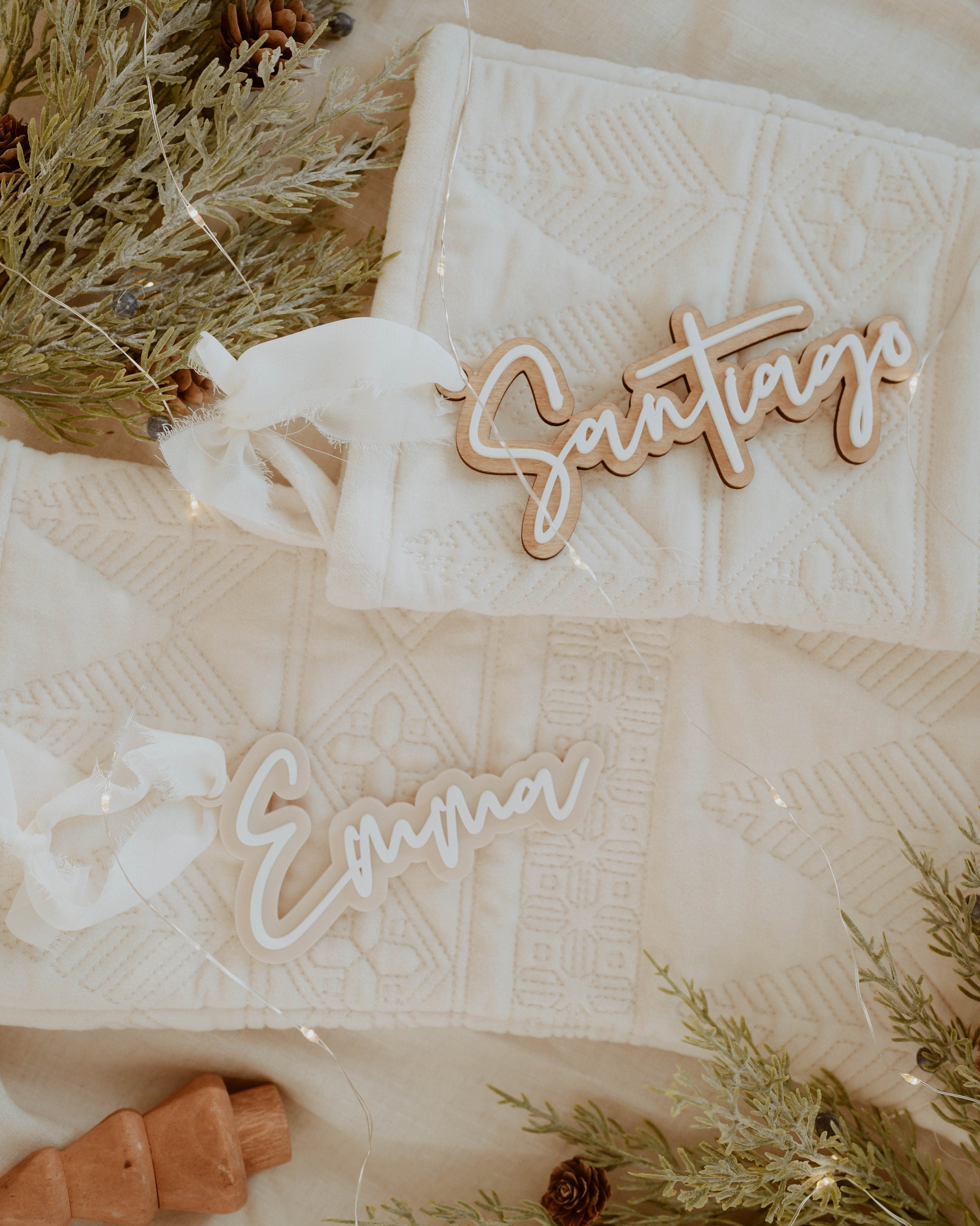 Double Layer Stocking Tags, Custom Name Tags, Stocking Name Tags ...