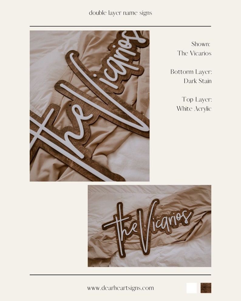 Last Name Sign for Wedding Double Layer Style Wood or - Etsy