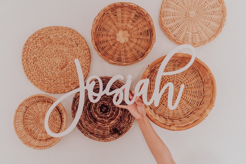 Cursive Wooden Name Sign | Etsy