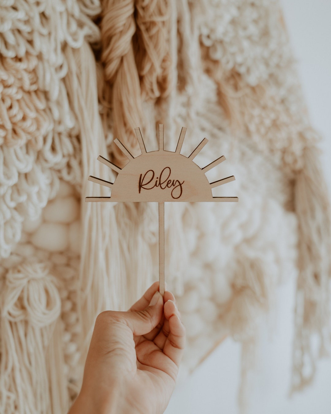 Personalized Sun Cake Topper - Engraved - Etsy