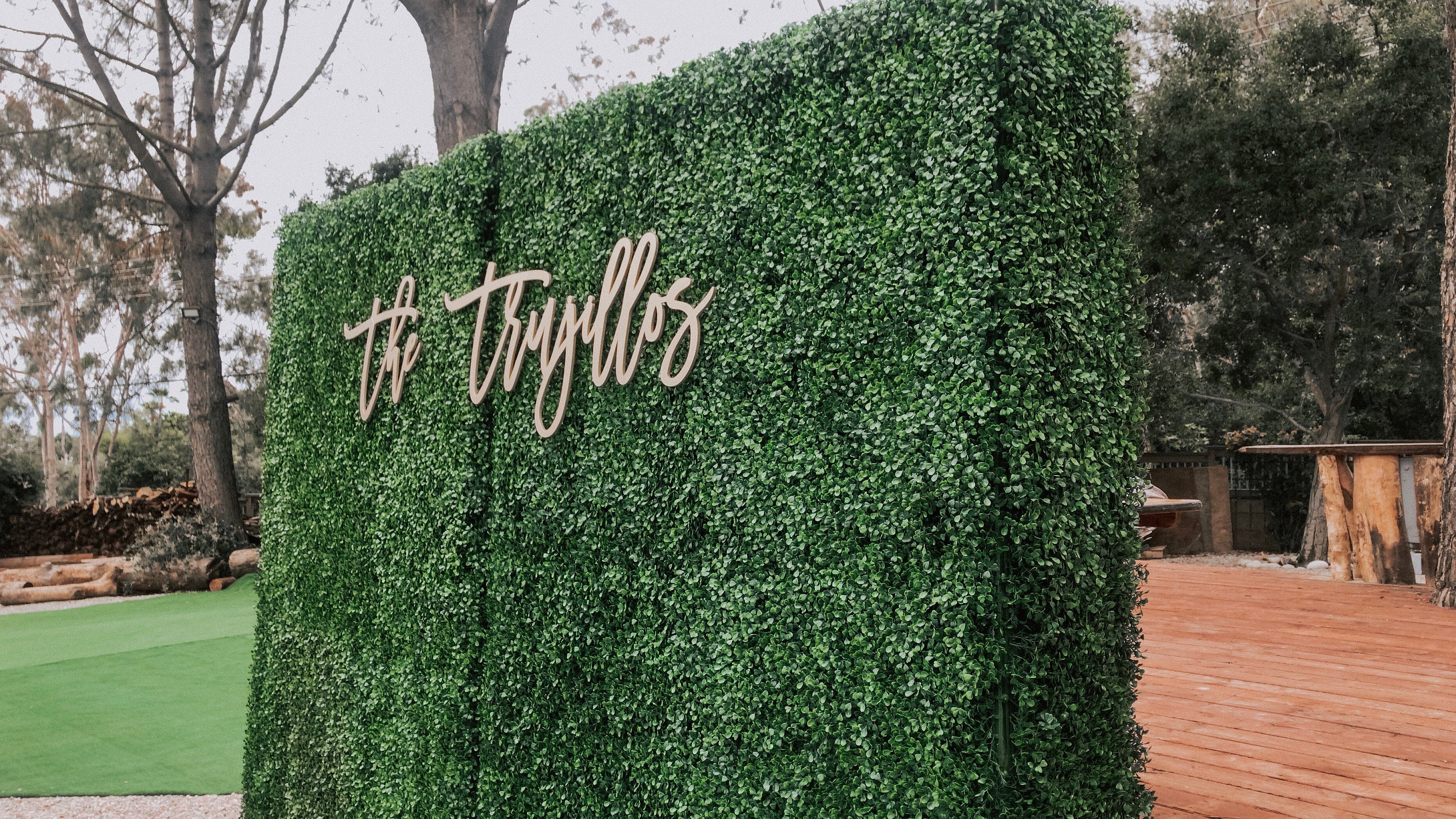 Wedding Last Name Sign - Backdrop Decor, Hedge Backdrop Sign, Large ...