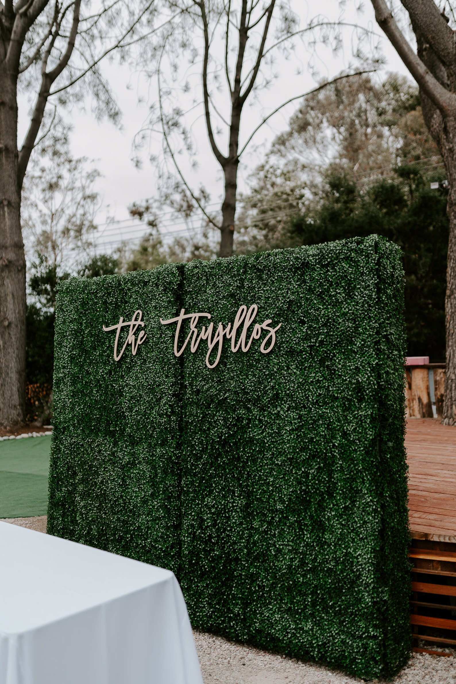 Wedding Last Name Sign - Backdrop Decor, Hedge Backdrop Sign, Large ...