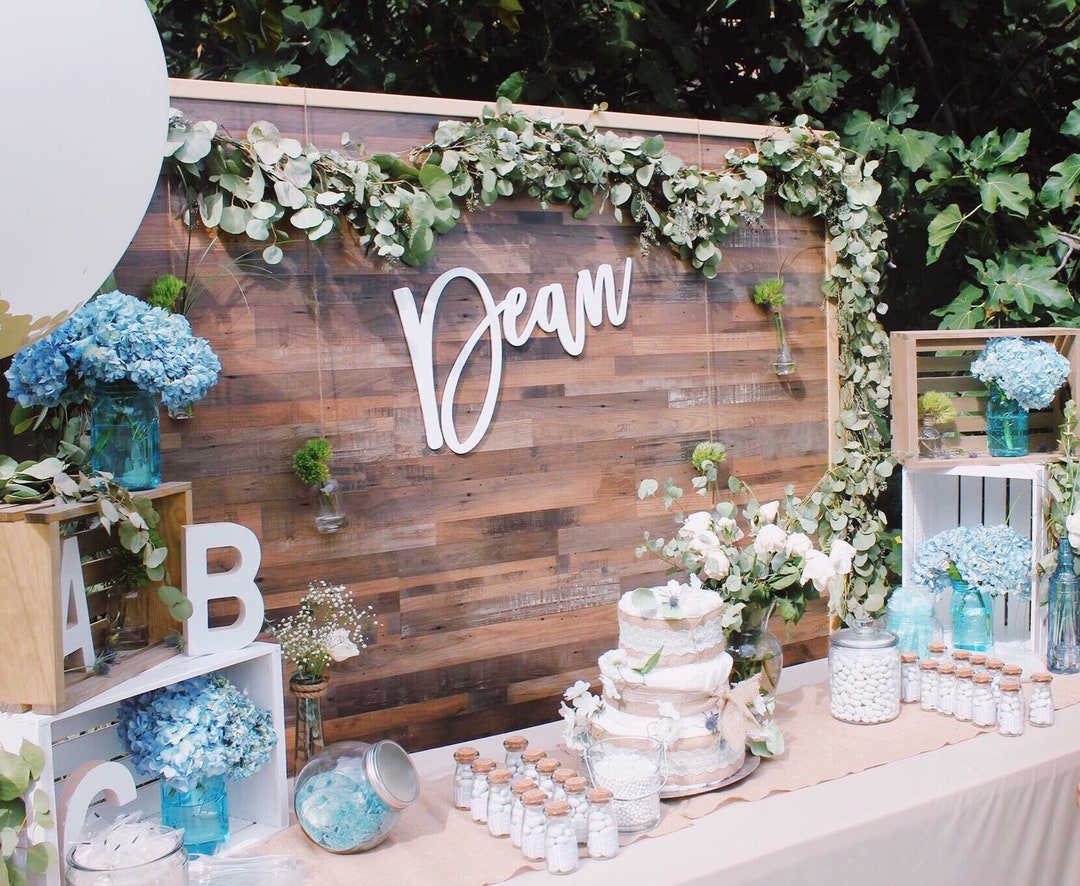 Backdrop Decor Name Sign - Etsy