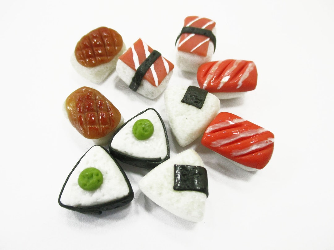10 Miniature Japanese Food Dollhouse Sushi Nigiri Miniature Food ...