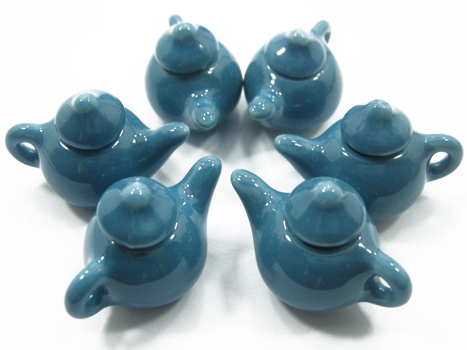 Dollhouse Miniature Kitchen Ceramic 6 Blue Color Teapots - Etsy