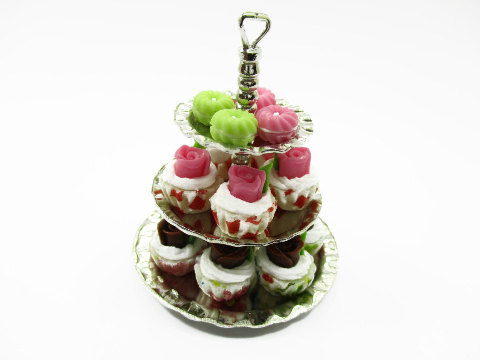 Dollhouse Miniature Set 3 Layer Bakery Cupcake Fill in Metal | Etsy