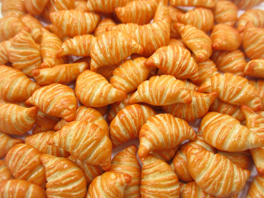 Lot 10 Dollhouse Plain Croissant Miniature Bakery Dollhouse Food ...
