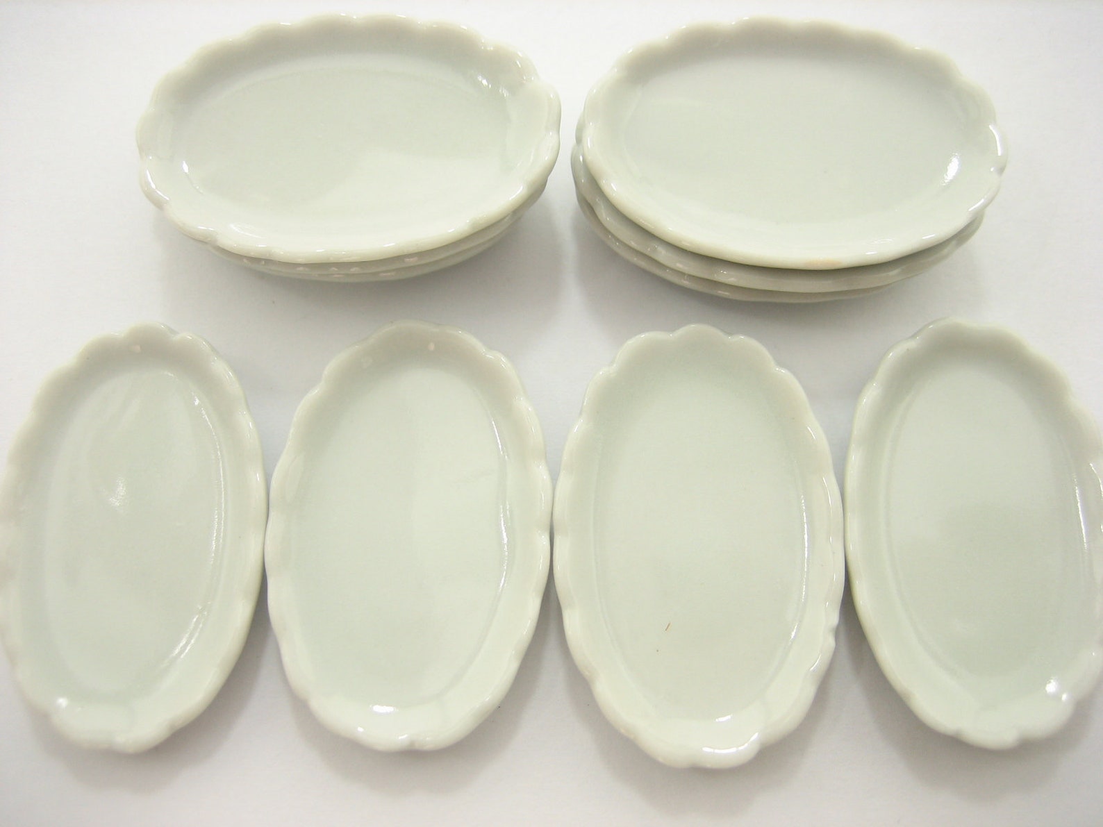 10x35mm Mini Plate Dish Dollhouse Miniature Ceramic White Oval | Etsy