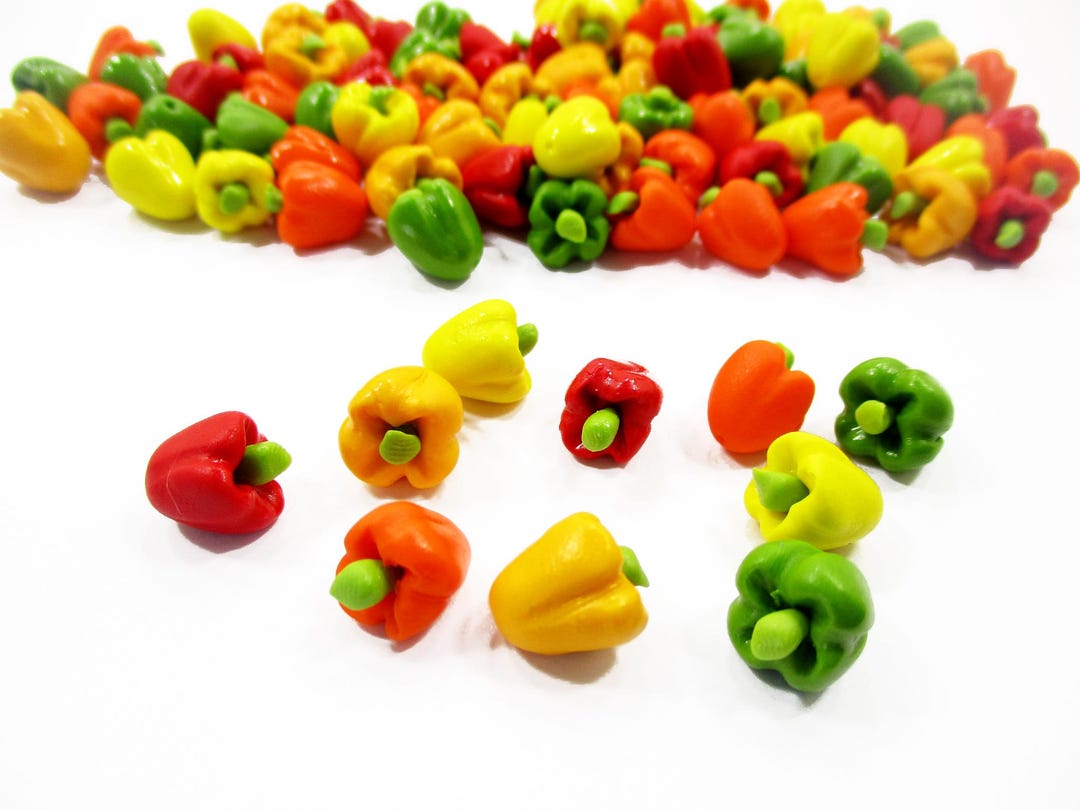 10 Dollhouse Bell Pepper Miniature Chili Dollhouse Paprika Handmade ...