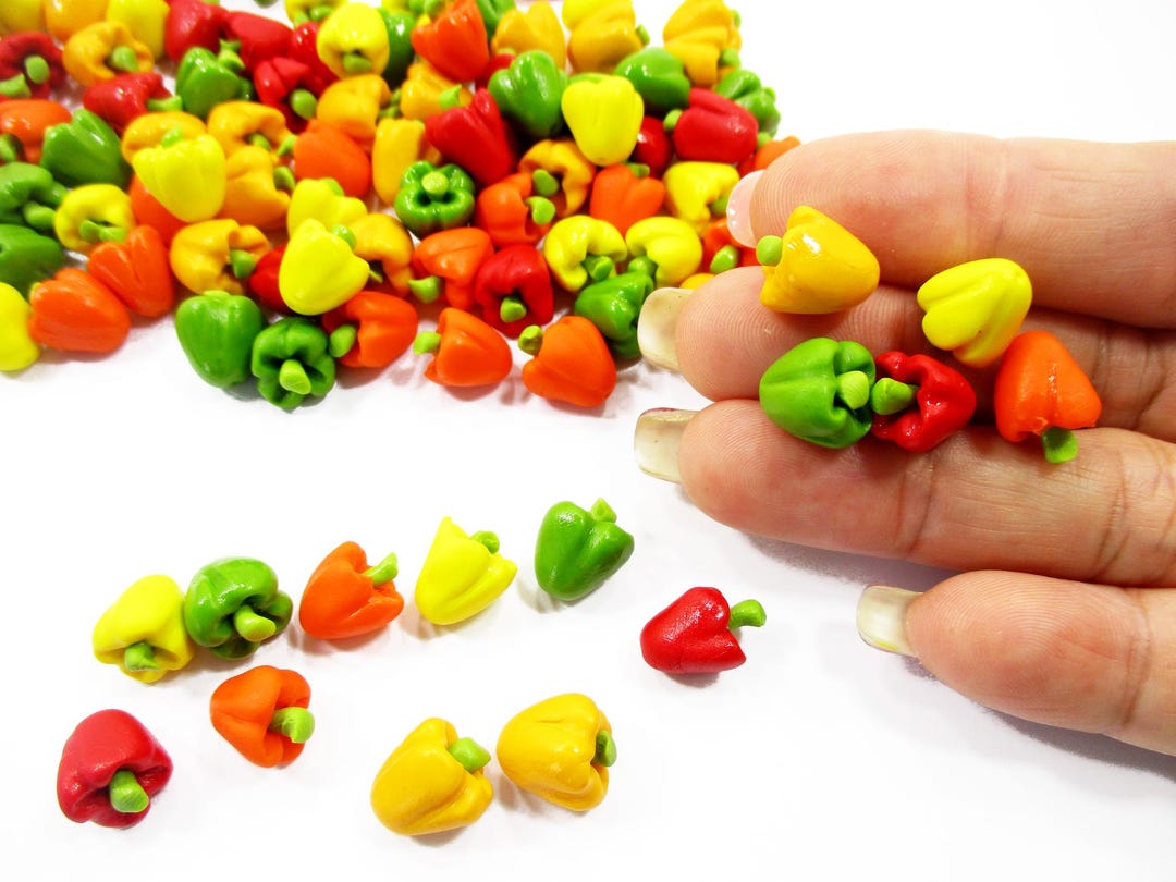 100 1:12 Miniature Bell Pepper Dollhouse Chili Miniature Paprika ...