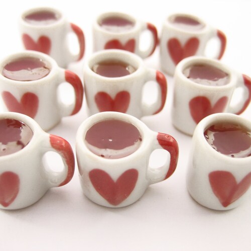 Dollhouse Miniature Drink Beverage Set 6 Coffee Ceramic Cup - Etsy