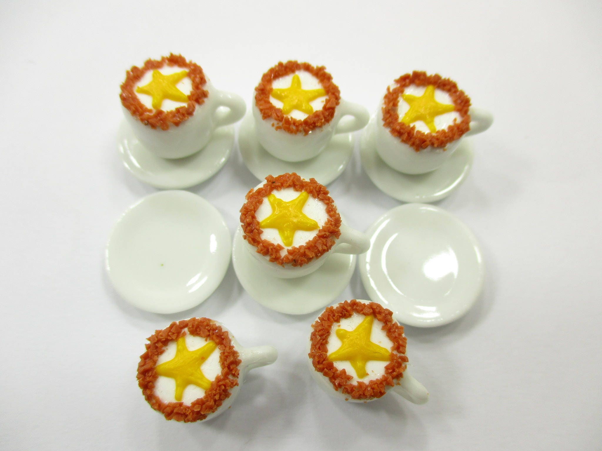 Dollhouse Miniature Drink Beverage Set 6 Coffee Ceramic Cup | Etsy