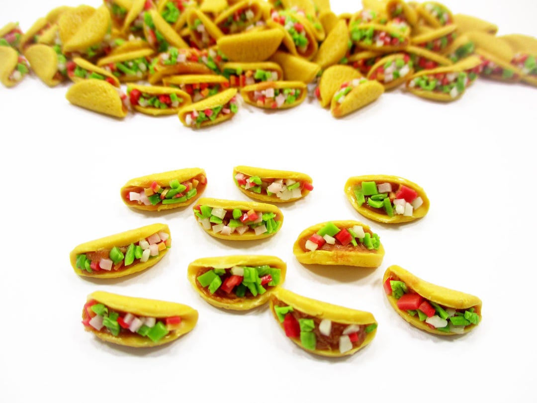 10 1:12 Scale Miniature Taco Beef and Salad Handmade Dollhouse ...