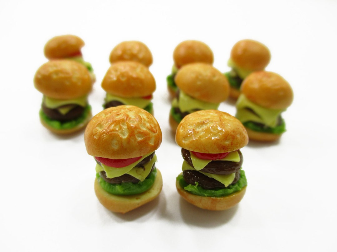 Dollhouse Miniatures Food Lot 10 Dollhouse Hamburger Double Miniature ...