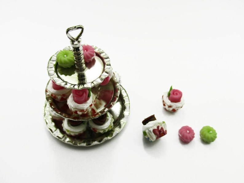 Dollhouse Miniature Set 3 Layer Bakery Cupcake Fill in Metal | Etsy