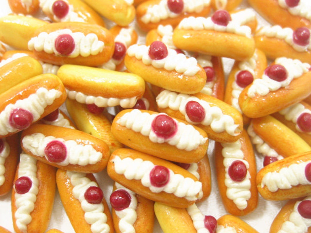 Miniature Food Supplies Lot 10 French Miniature Eclair Miniature Bread ...