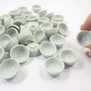 10x18 Mm New Kitchen Ware White Bowls Dolls House Miniatures Ceramic ...