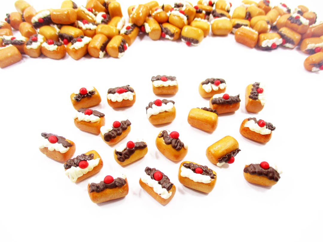 20 Miniature French Eclairs Dollhouse Bread Bakery Handmade Dollhouse ...