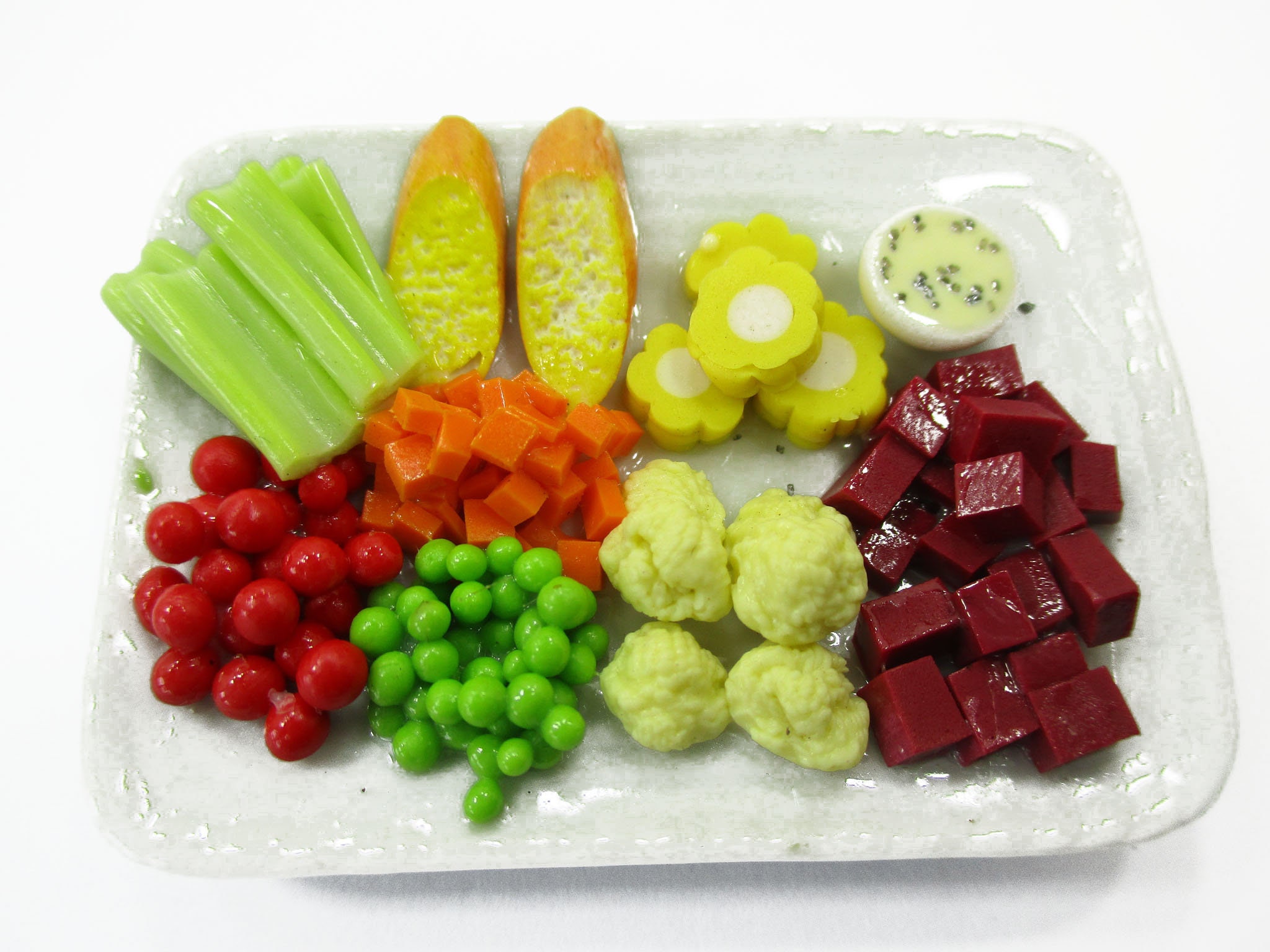 Dollhouse Miniatures Food Mixed Grilled Vegetables Green Salad | Etsy