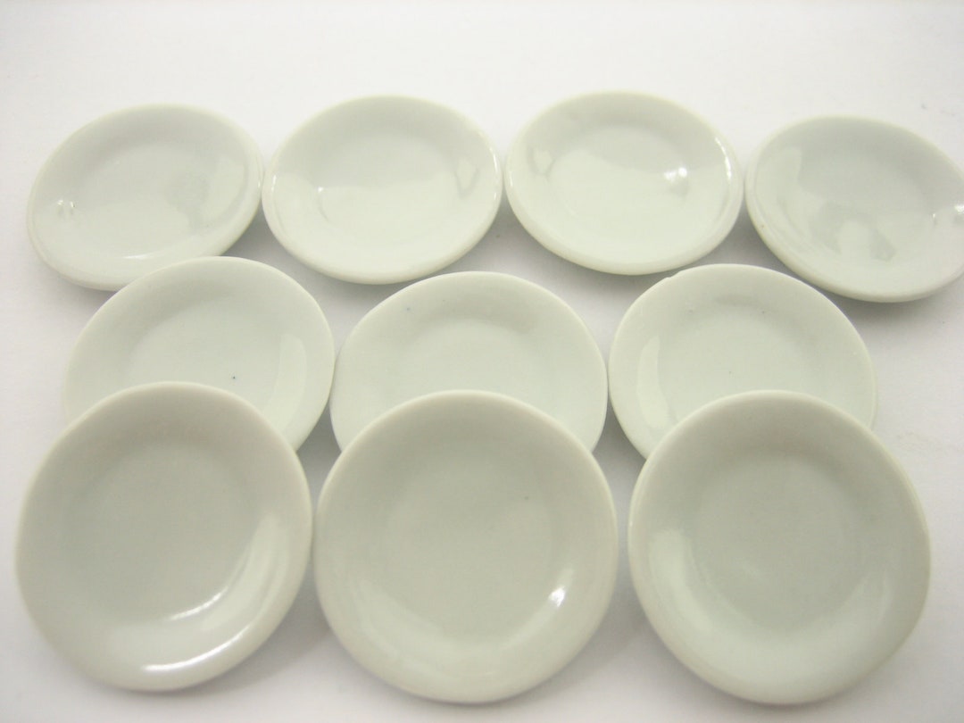 10x30mm White Round Plate Dish Ceramic Kitchenware Dollhouse - Etsy
