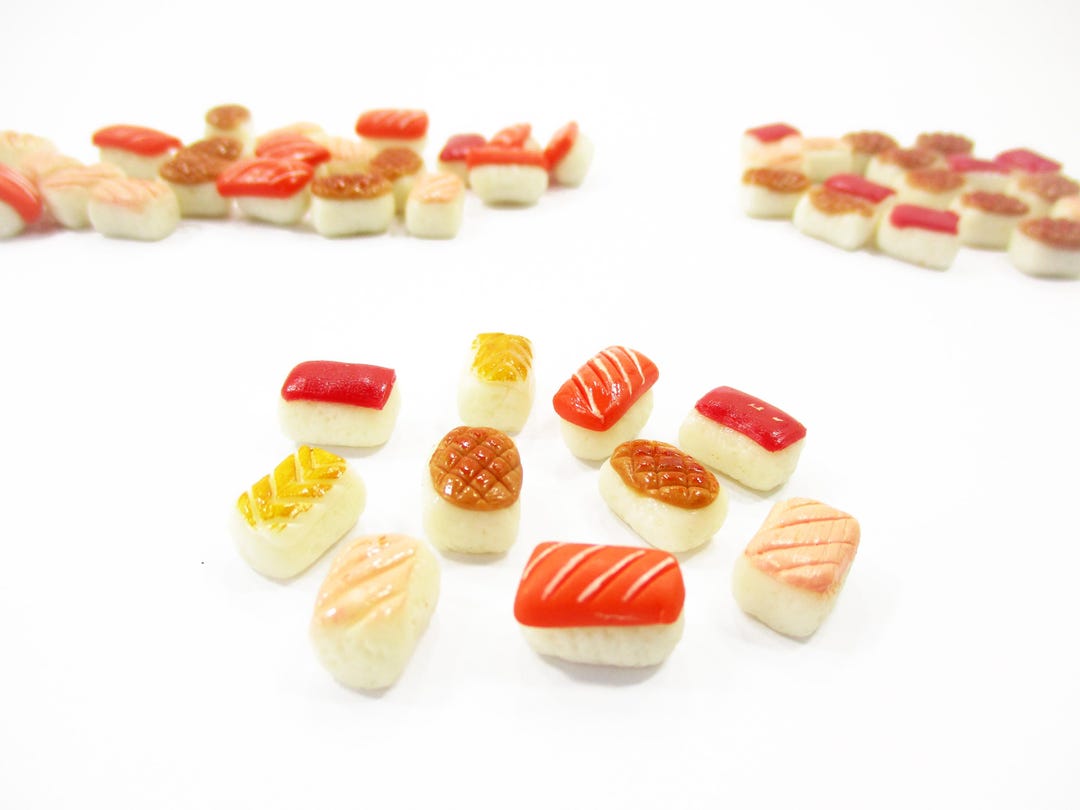 10 Dollhouse Japanese Food Miniature Sushi Dollhouse Nigiri Miniature ...