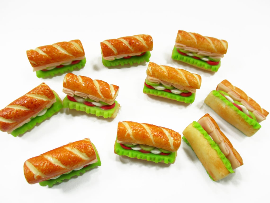 Dollhouse Miniature Food Lot 10 Loose Ham Cheese Sandwiches - Etsy
