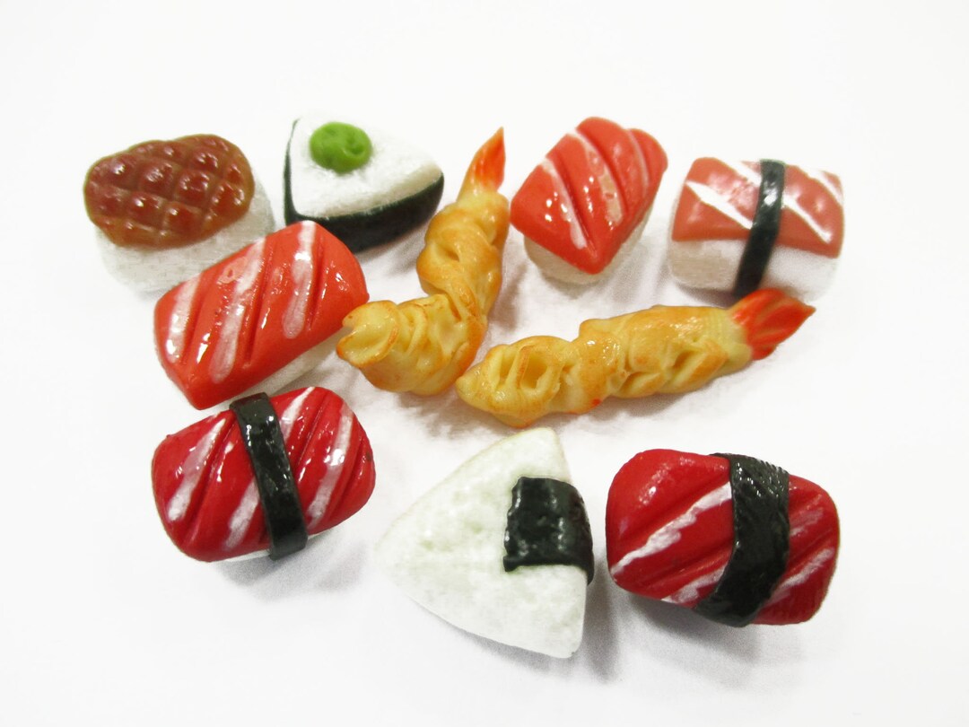 10 Miniature Japanese Food Dollhouse Sushi Nigiri Miniature Handmade ...
