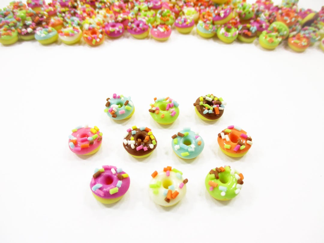 Lot 10 Miniature 1/12 Sprinkle Donuts: Clay Dollhouse Bakery Food - Etsy