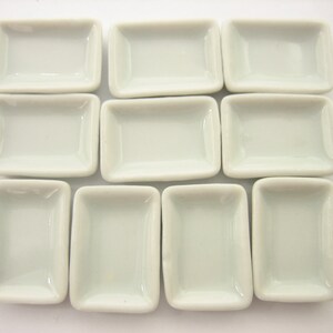 15x20mm 10 White Rectangle Plate Dish Dollhouse Miniature Ceramic ...