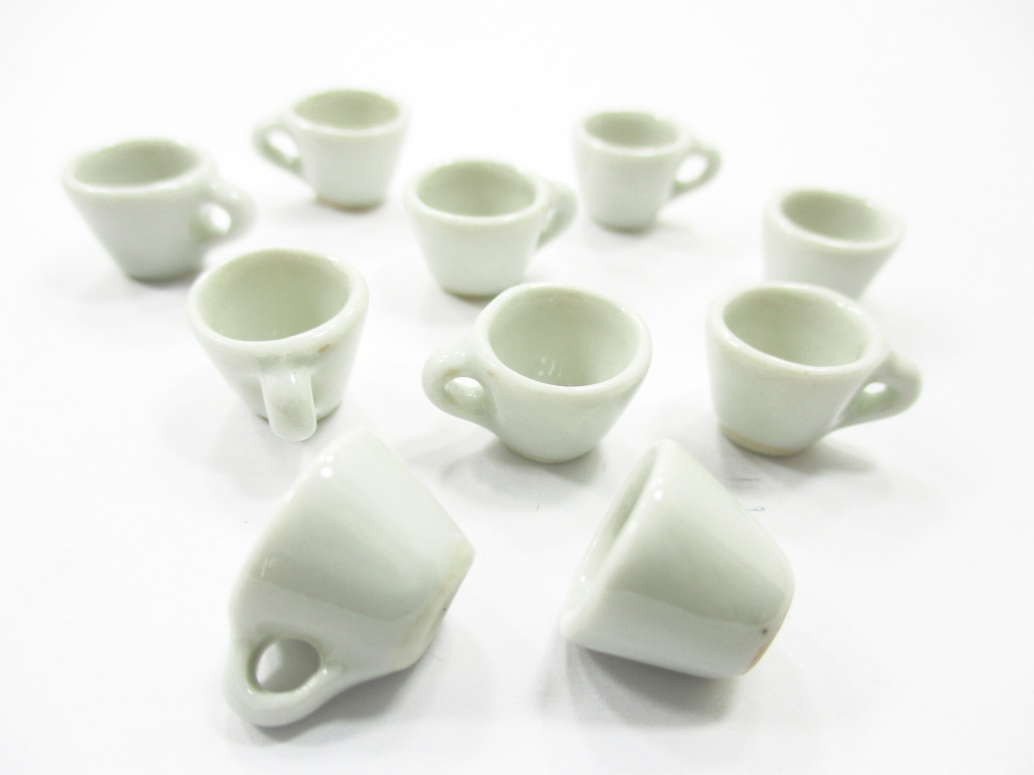 10 White Coffee Tea Cup Mug S Dollhouse Miniatures Ceramic | Etsy