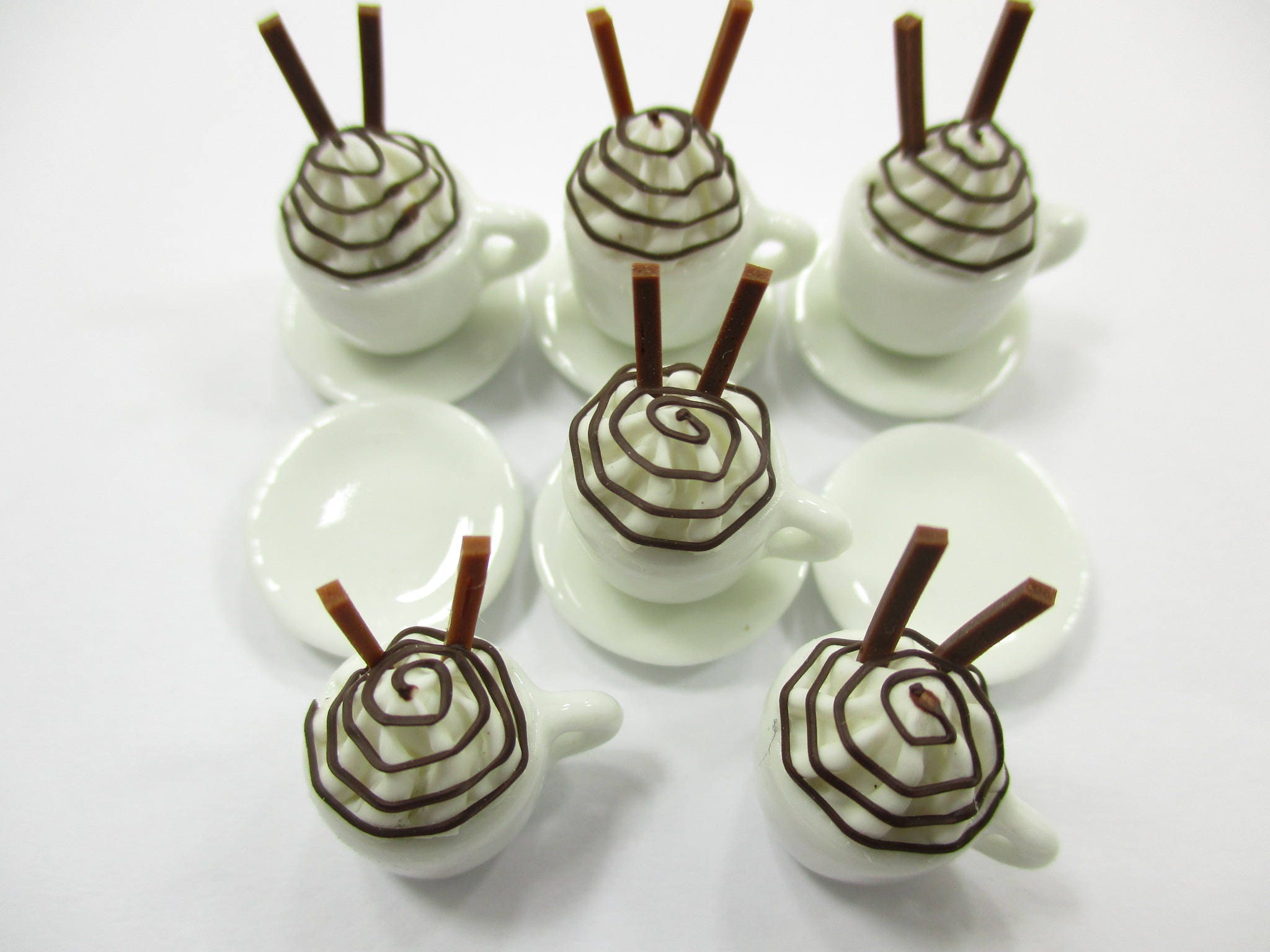 Dollhouse Miniature Drink Beverage Set 6 Coffee Ceramic Cup - Etsy UK