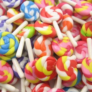 Miniature Food Lot 50 Mixed Color Dollhouse Lollipop Sweet Miniature ...