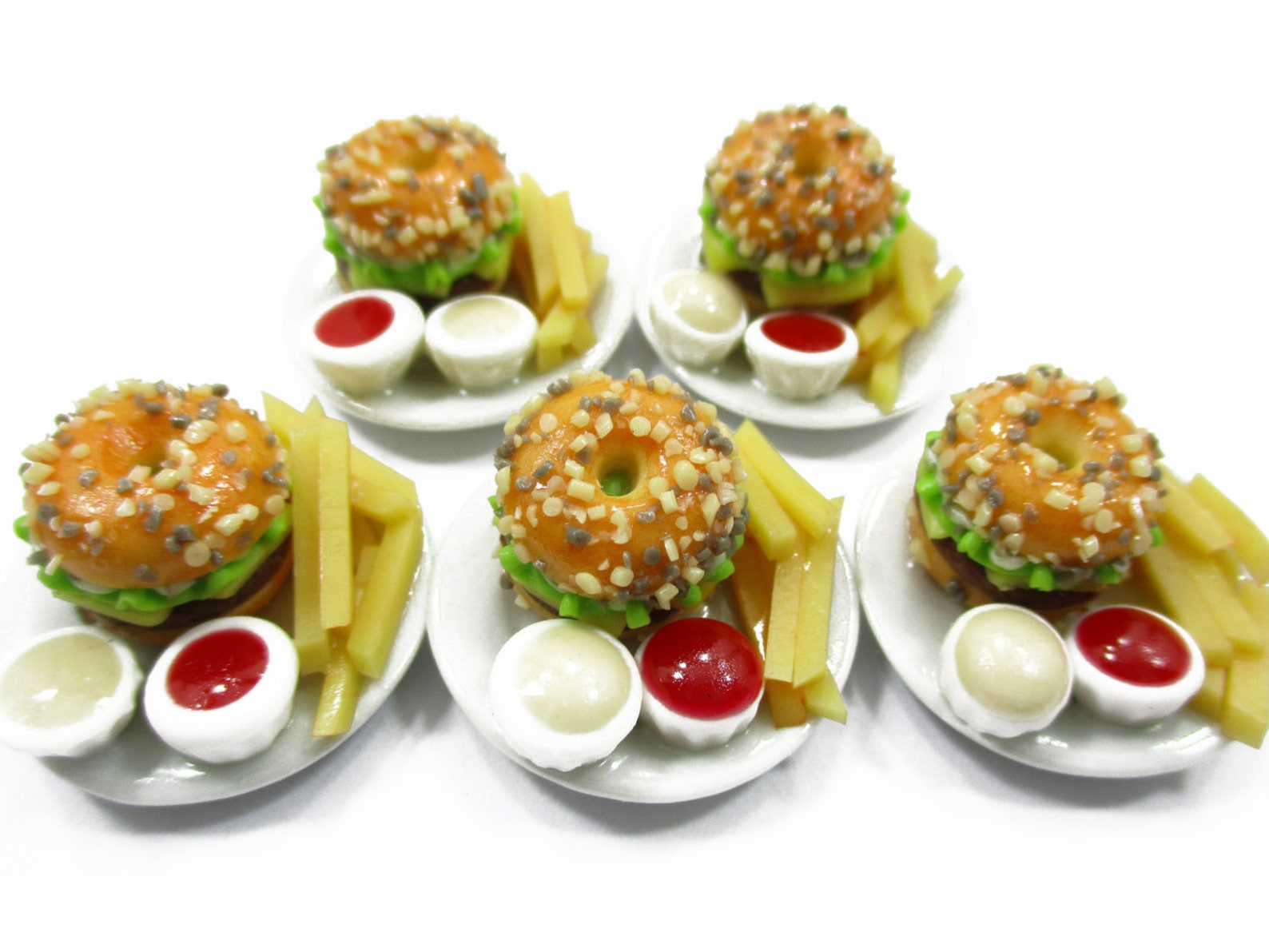 Dollhouse Miniatures Fast Food 5 Cheese Bagels French Fries - Etsy